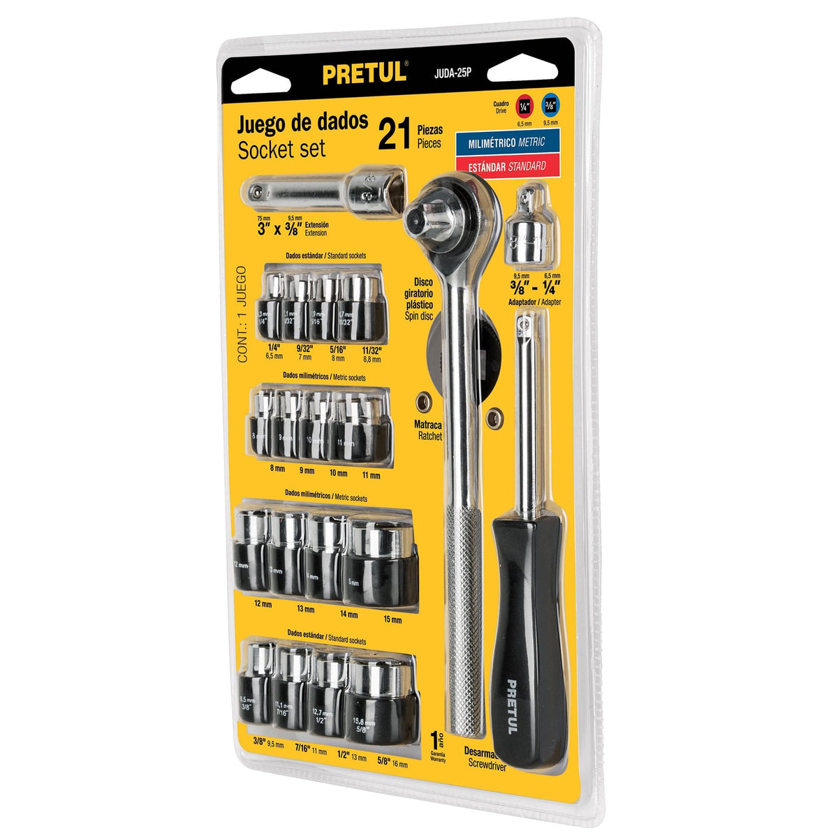 Pretul JUDA-25P Juego de herramientas para mecánico, 21 piezas, Pretul – Ferrenacional