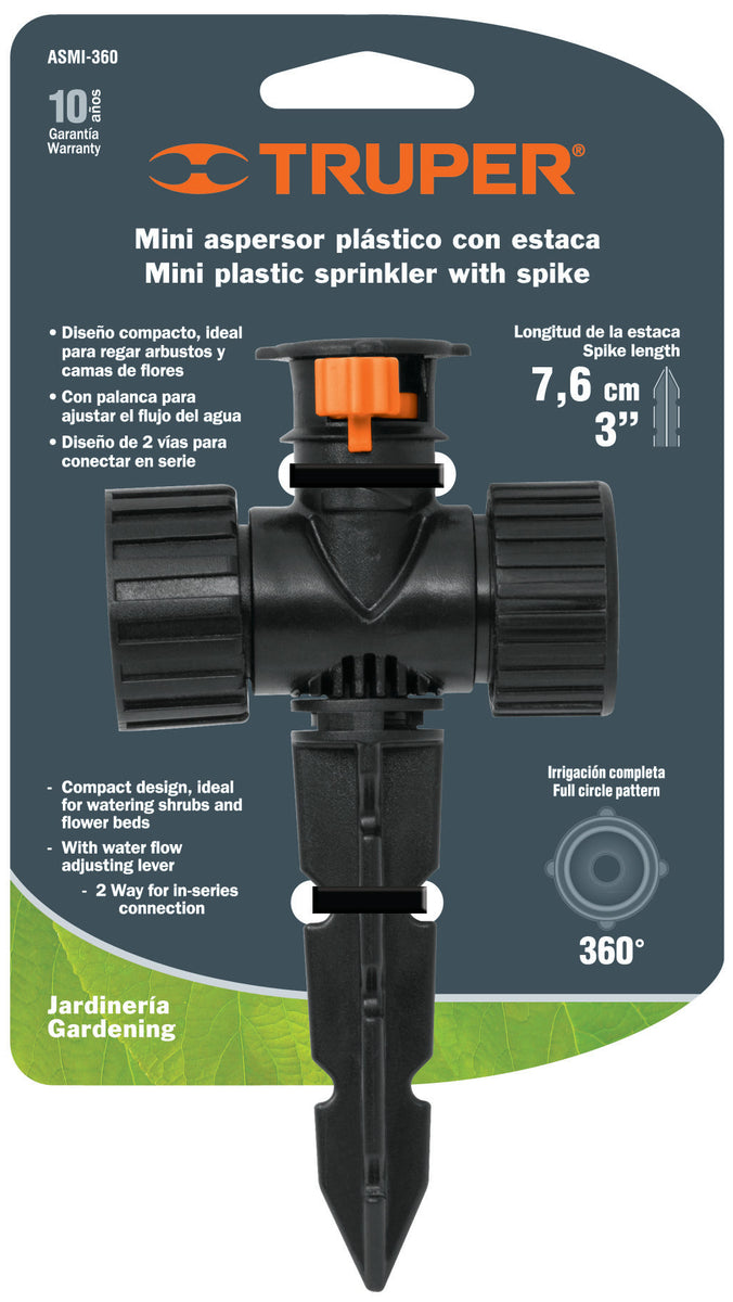 Truper ASMI-360 Aspersor mini de plástico, irrigación 360º – Ferrenacional