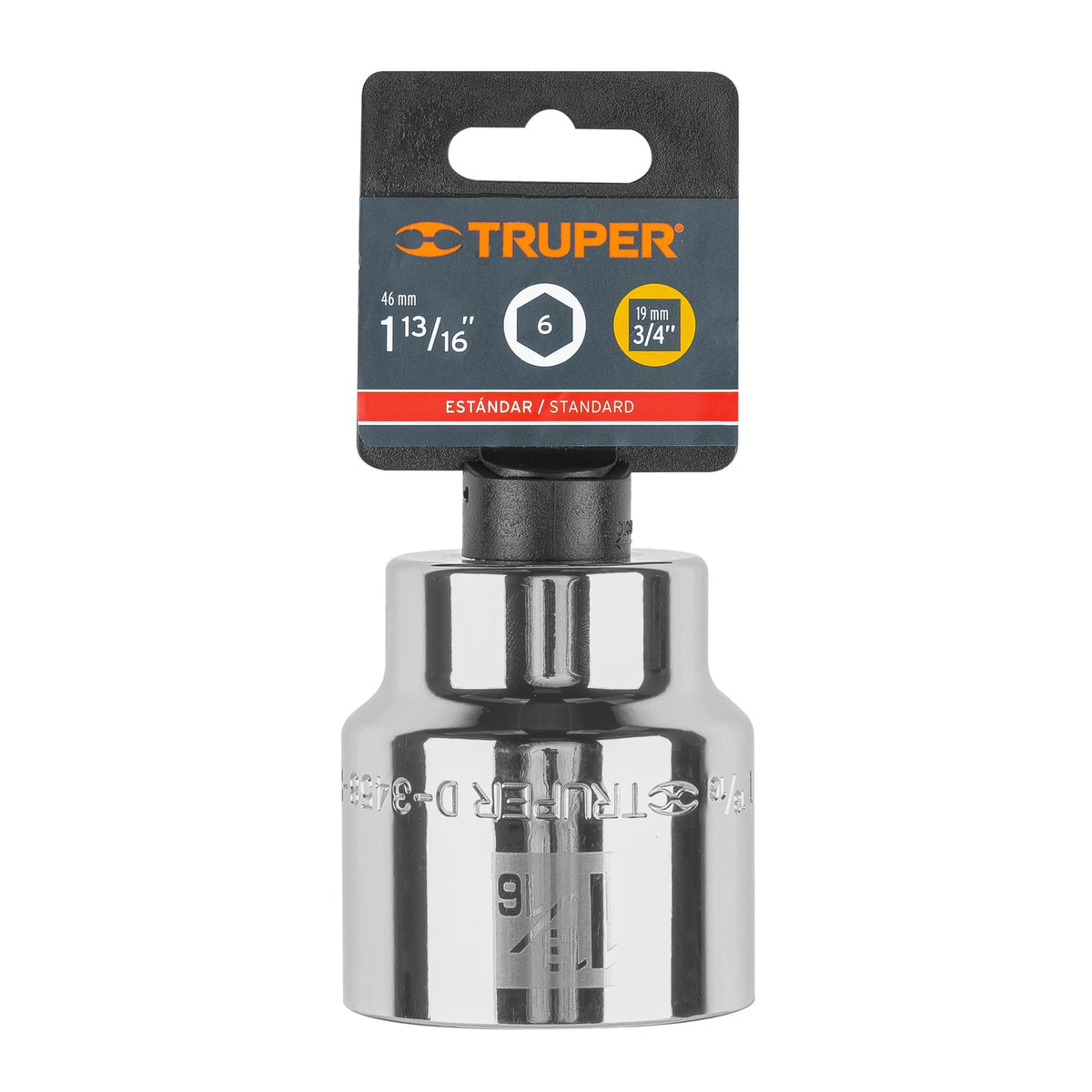 Truper D-3458-H Dado de 1-13/16', 6 puntas, cuadro 3/4' – Ferrenacional