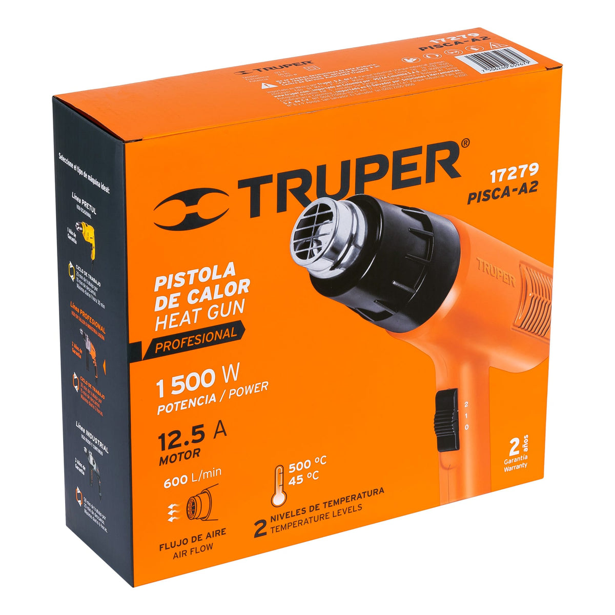 Pistola de calor Truper 1500 W, profesional PISCA-A2 – Ferrenacional