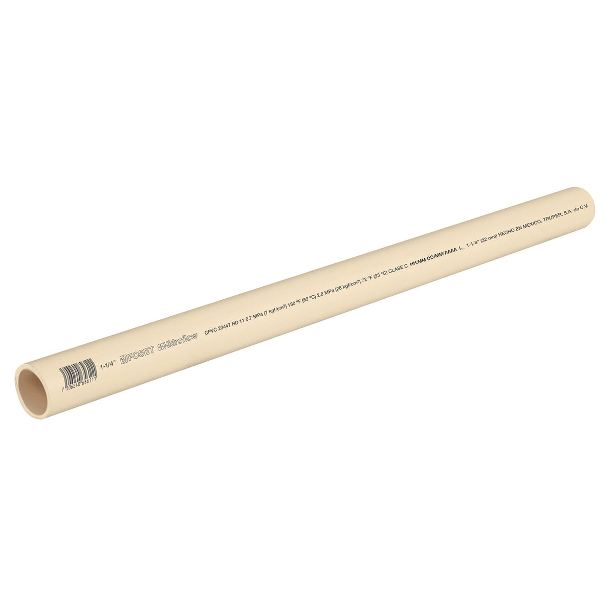 Foset CPVC-004 Tubo de 1-1/4' de CPVC hidráulico RD 11 de 3 m ...