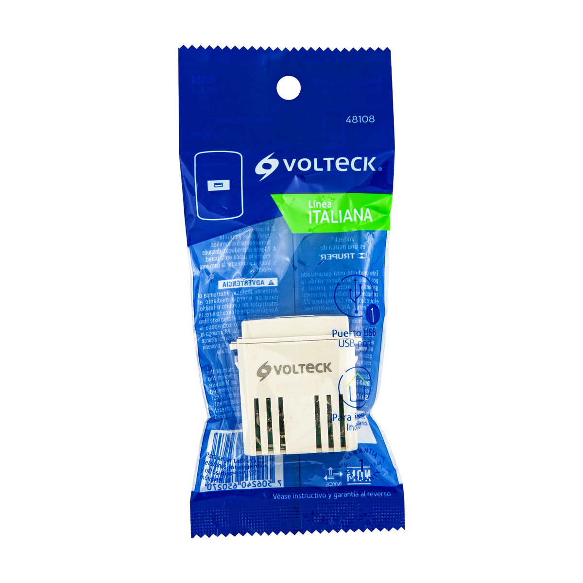 Volteck CUSB-I Módulo puerto USB, línea Italiana, color marfil ...