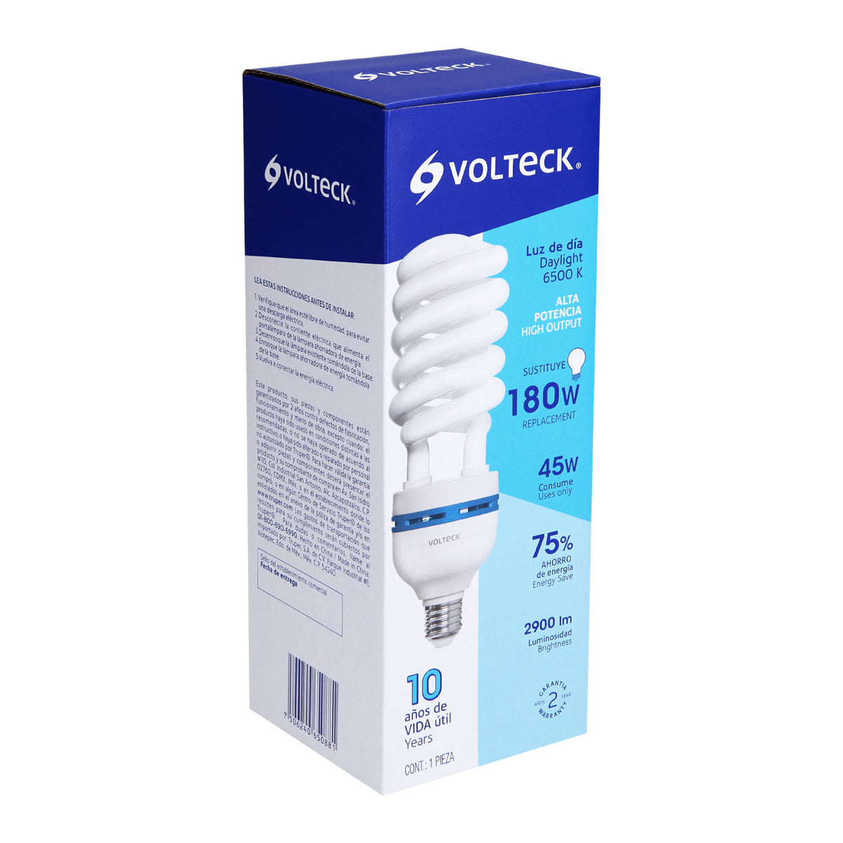 Volteck F-45EC Lámpara 45 W, espiral, alta potencia, luz día, T5 , en ...