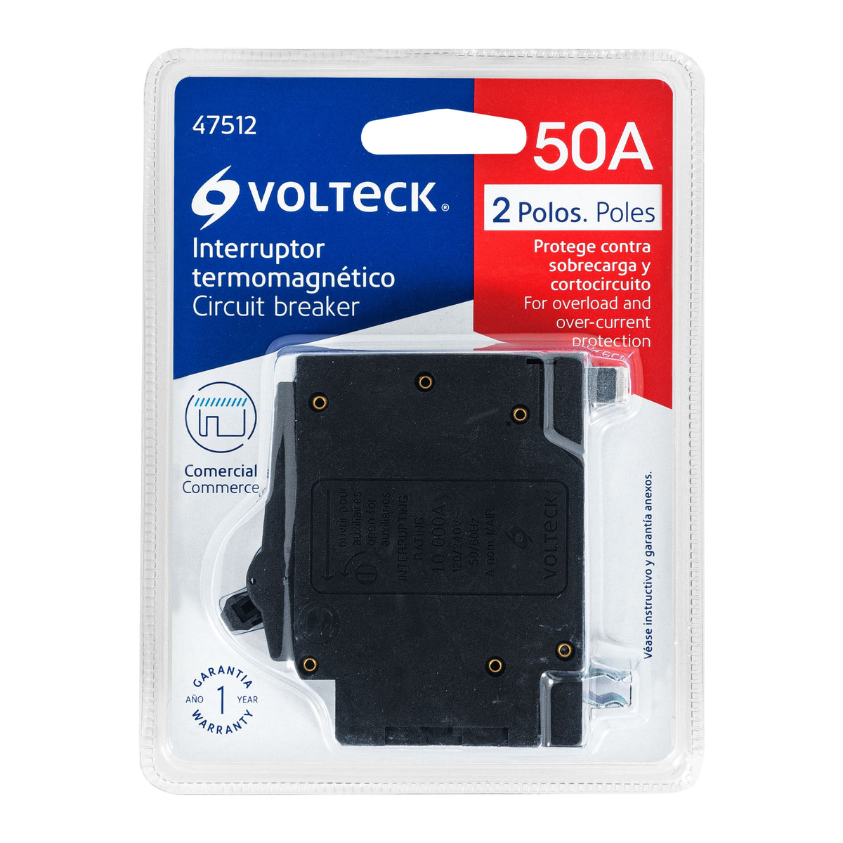 Volteck IT-250 Interruptor termomagnético 2 polos 50 A, Volteck ...