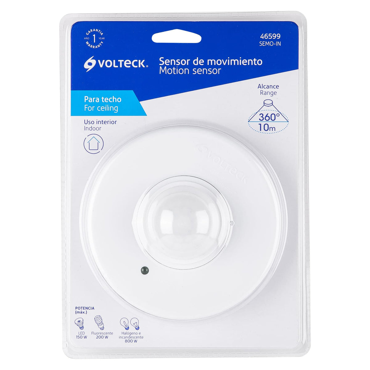 Volteck SEMO-IN Sensor de movimiento para interior, línea Classic, Vol ...