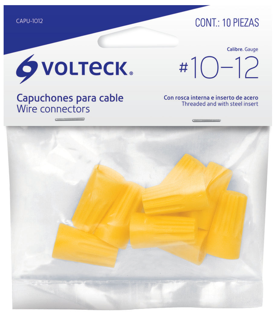 Volteck CAPU-1012 Capuchones para cable, calibres 10 a 12 awg, 10 pzas ...