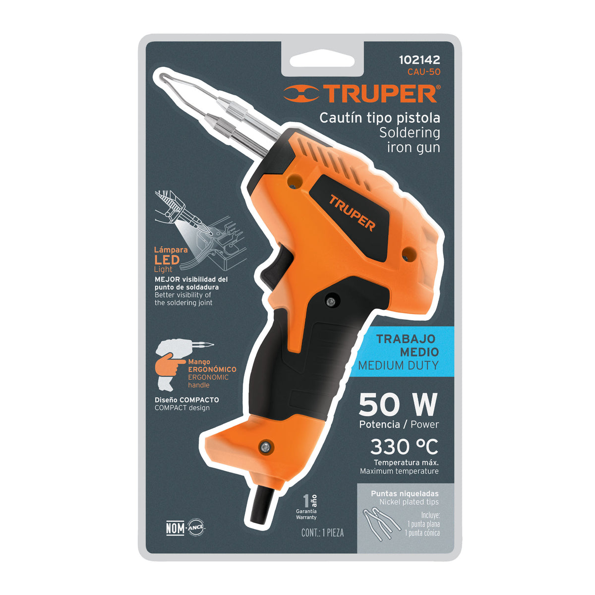 CAU-50 Cautín 50 W tipo pistola, Truper – Ferrenacional