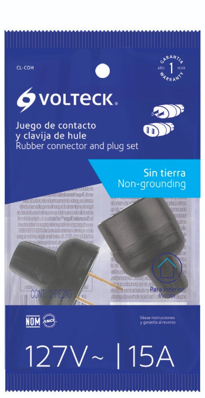 Volteck CL-COH Clavija y contacto de hule, bolsa con 2 pzas, Volteck ...