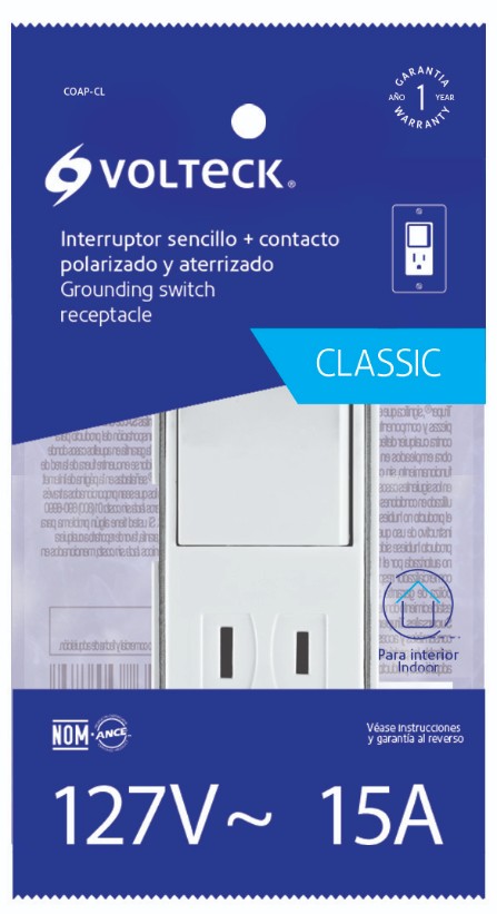 Volteck COAP-CL Interruptor-contacto, 2 polos + tierra, Classic ...
