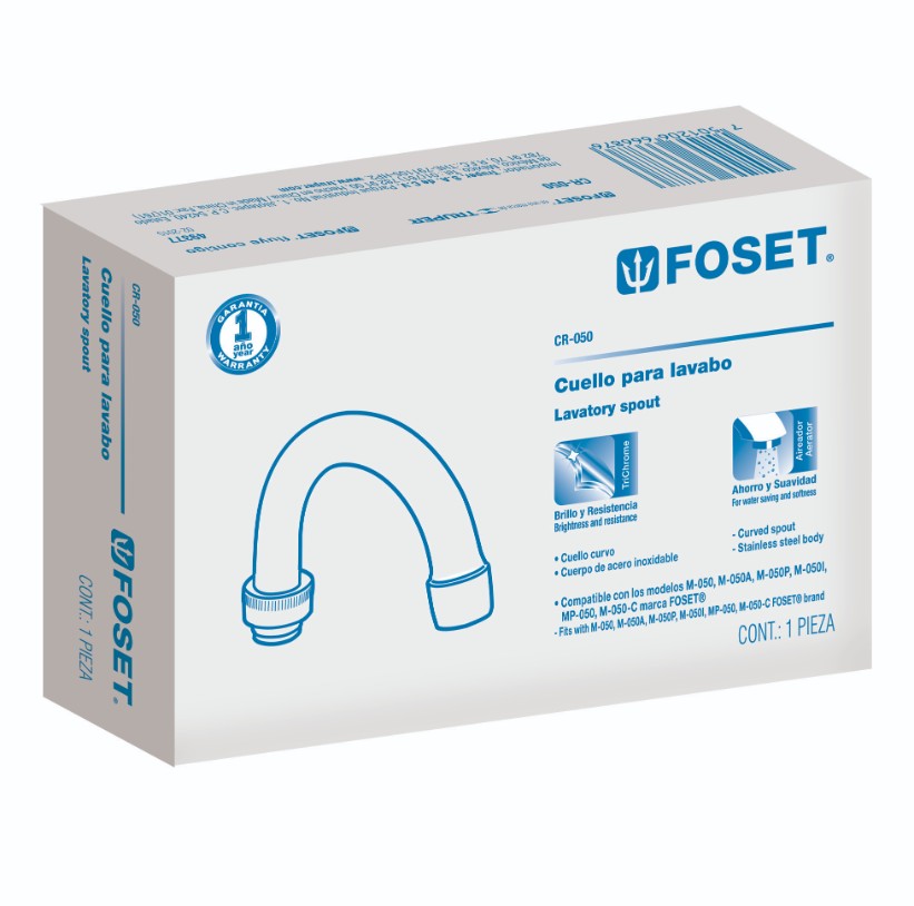 Foset CR-050 Cuello de repuesto para mezcladora lavabo (m-050), Basic ...