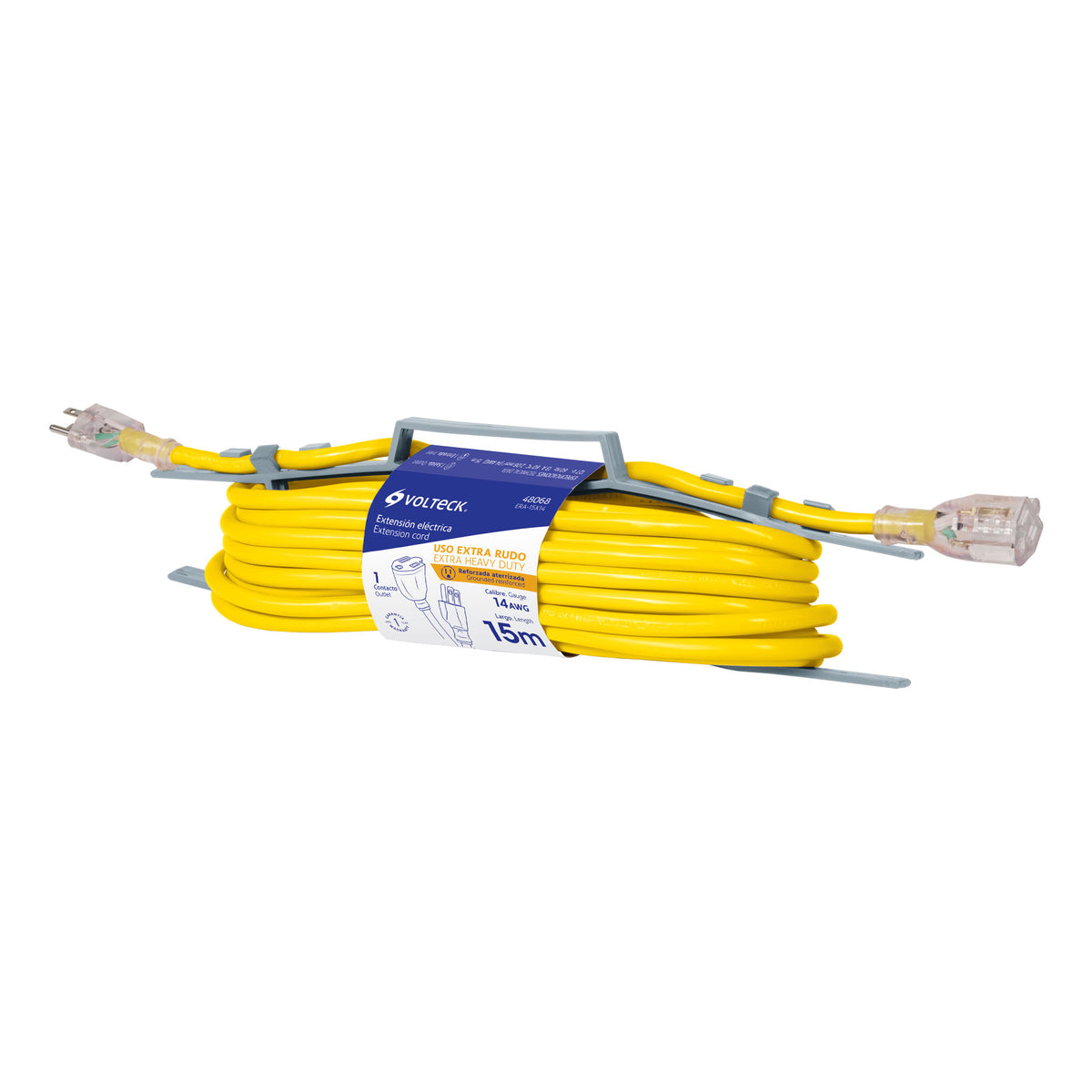 Volteck ERA-15X14 Extensión reforzada, aterrizada, 15 m, calibre 14, V ...
