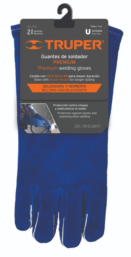 Truper GU-515 Guantes azules reforzados para soldador – Ferrenacional