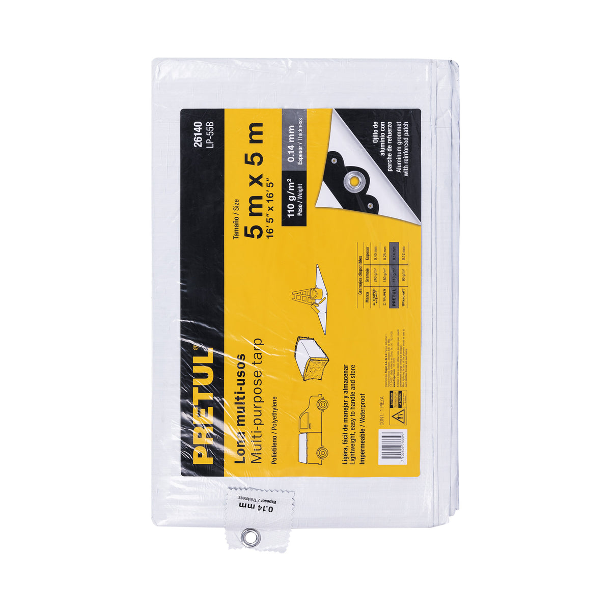 Pretul LP-55B Lona 5 x 5 m, blanca – Ferrenacional