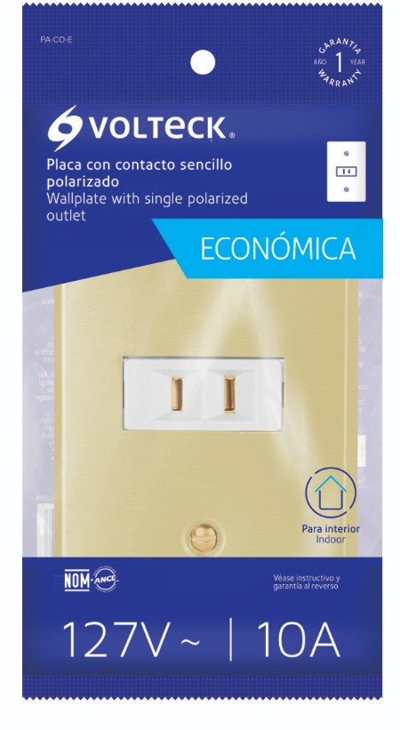 Volteck PA-CO-E Placa armada con contacto polarizado, línea Económica ...