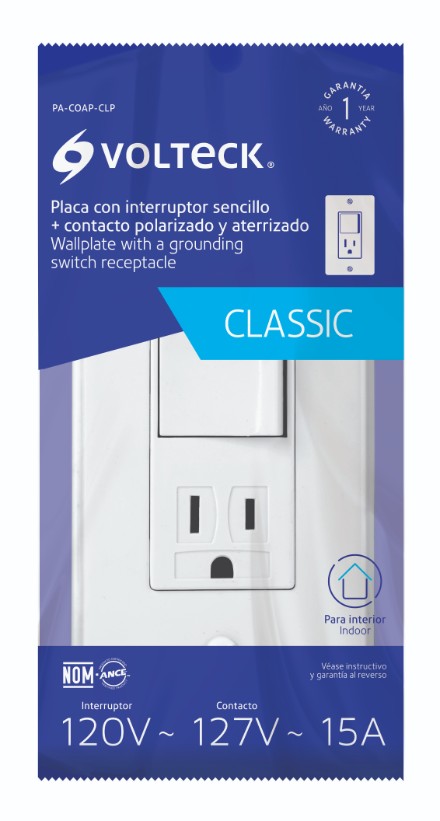 Volteck PA-COAP-CLP Placa armada contacto e interruptor Classic ...