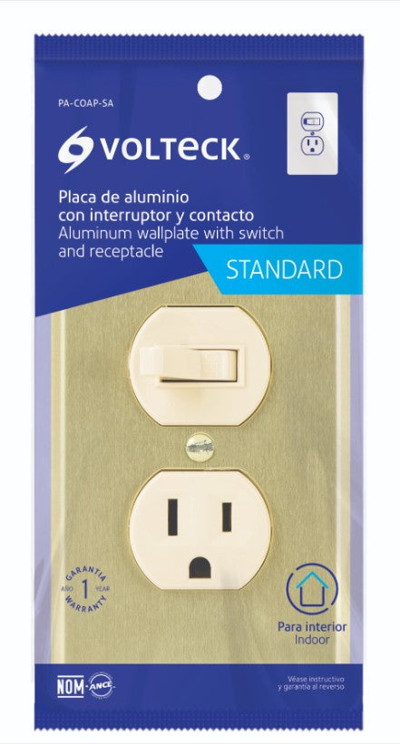 Volteck PA-COAP-SA Placa armada interruptor y contacto, línea Standard ...