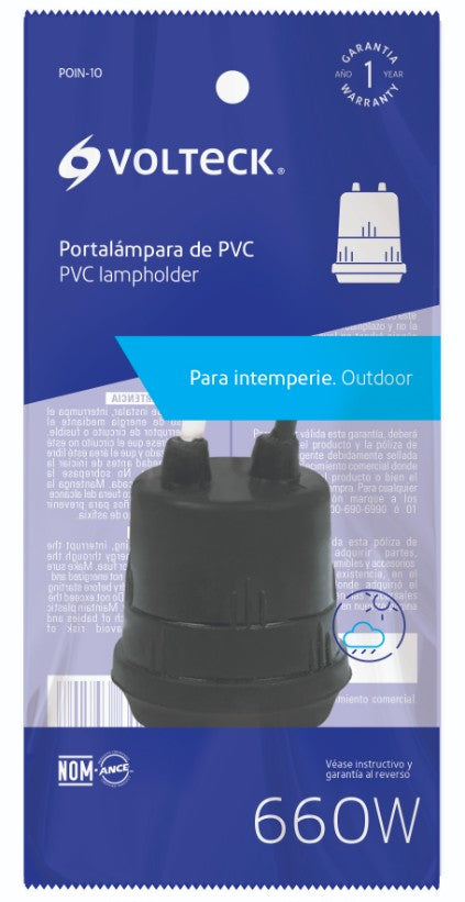 Volteck POIN-10 Portalámpara de PVC para intemperie, Volteck ...