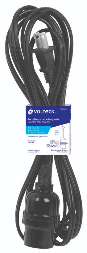 Volteck POLCA-4 Extensión con portalámpara, 4 metros – Ferrenacional