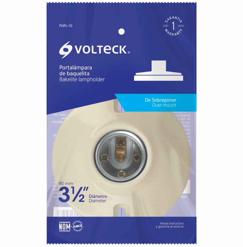 Volteck POPL-10 Portalámpara de baquelita, 3-1/2', Volteck – Ferrenacional