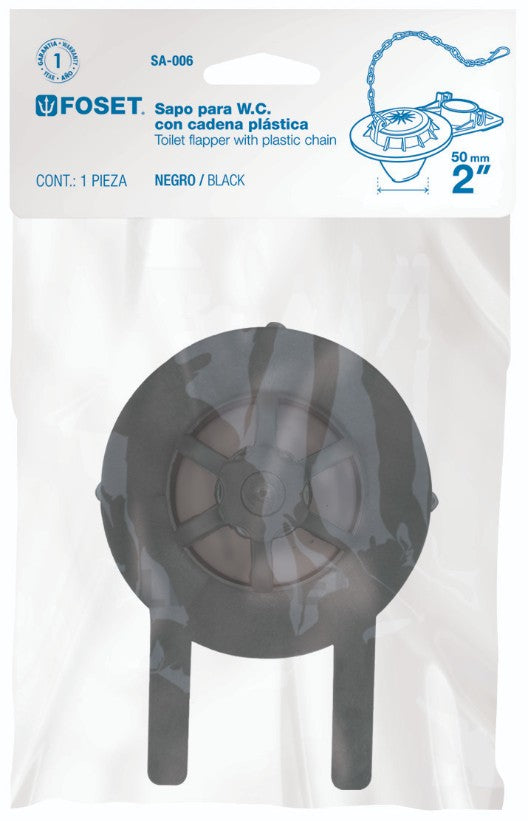 Foset SA-006 Sapo de 2' de PVC para WC, azul, con cadena plástica ...