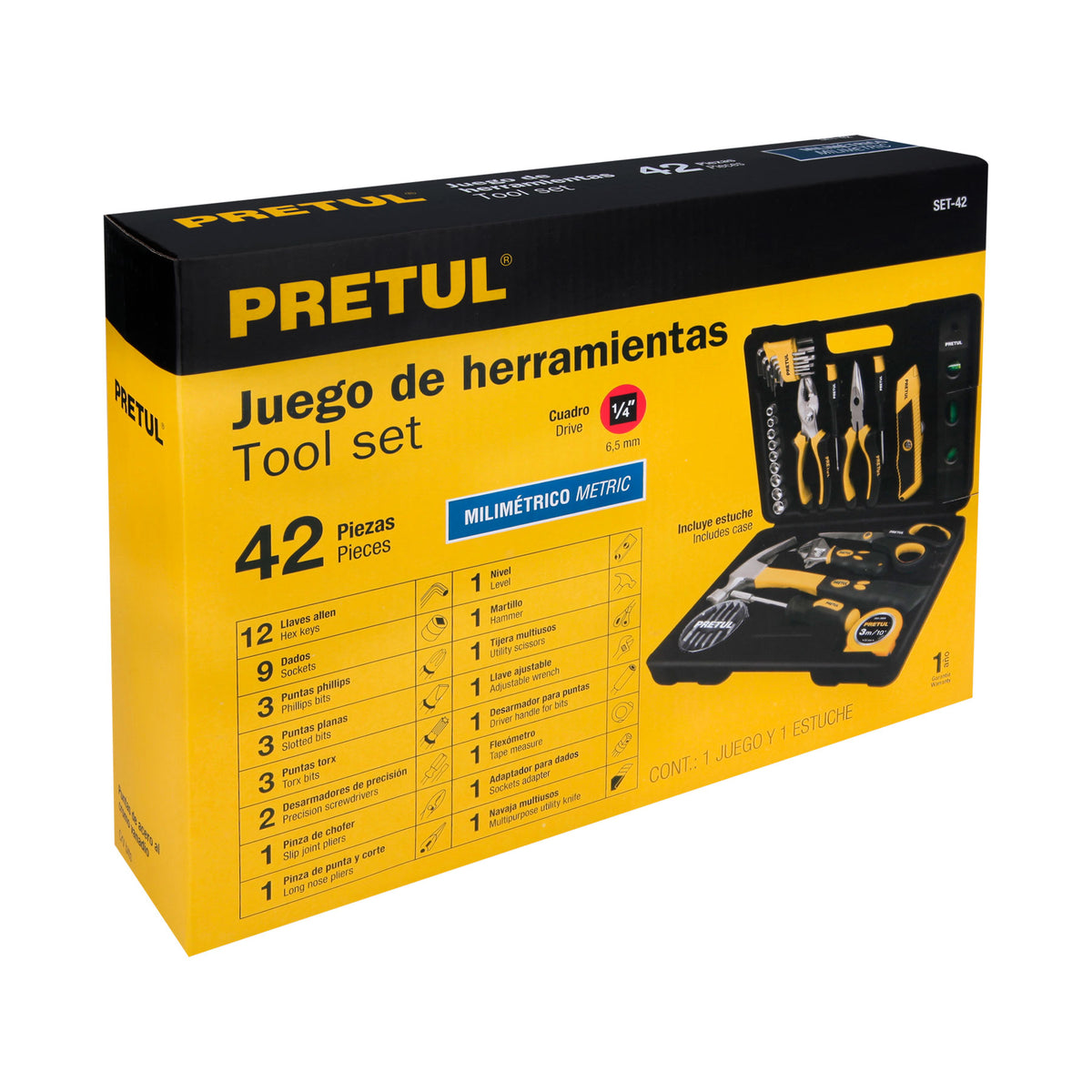Pretul SET-42 Juego de herramientas Comfort Grip, 42 piezas, Pretul – Ferrenacional